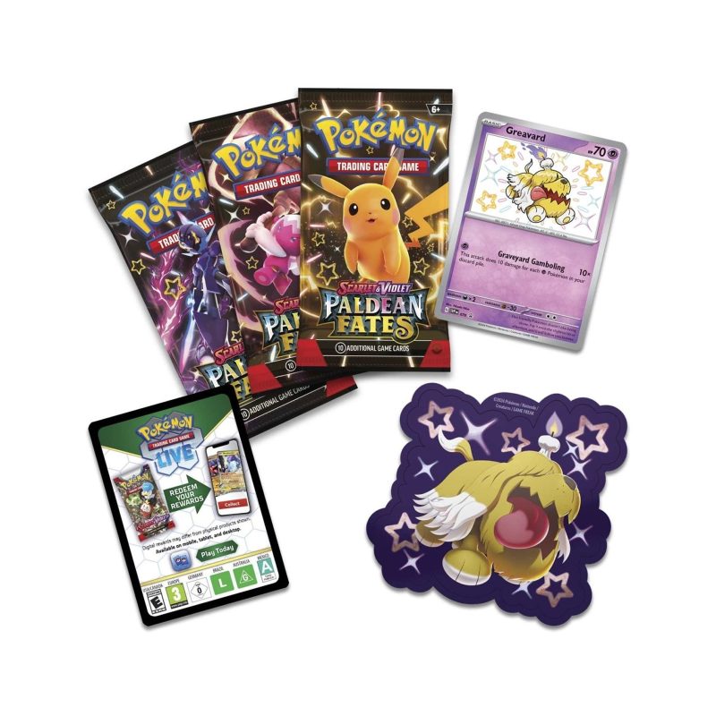 Pokemon TCG Paldean Fates Sticker Box Greavard en Español – PokePeru Store